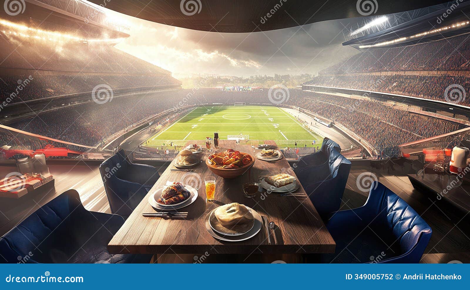 A Stadium VIP Box with Luxury Seating and Refreshments. Stock ...