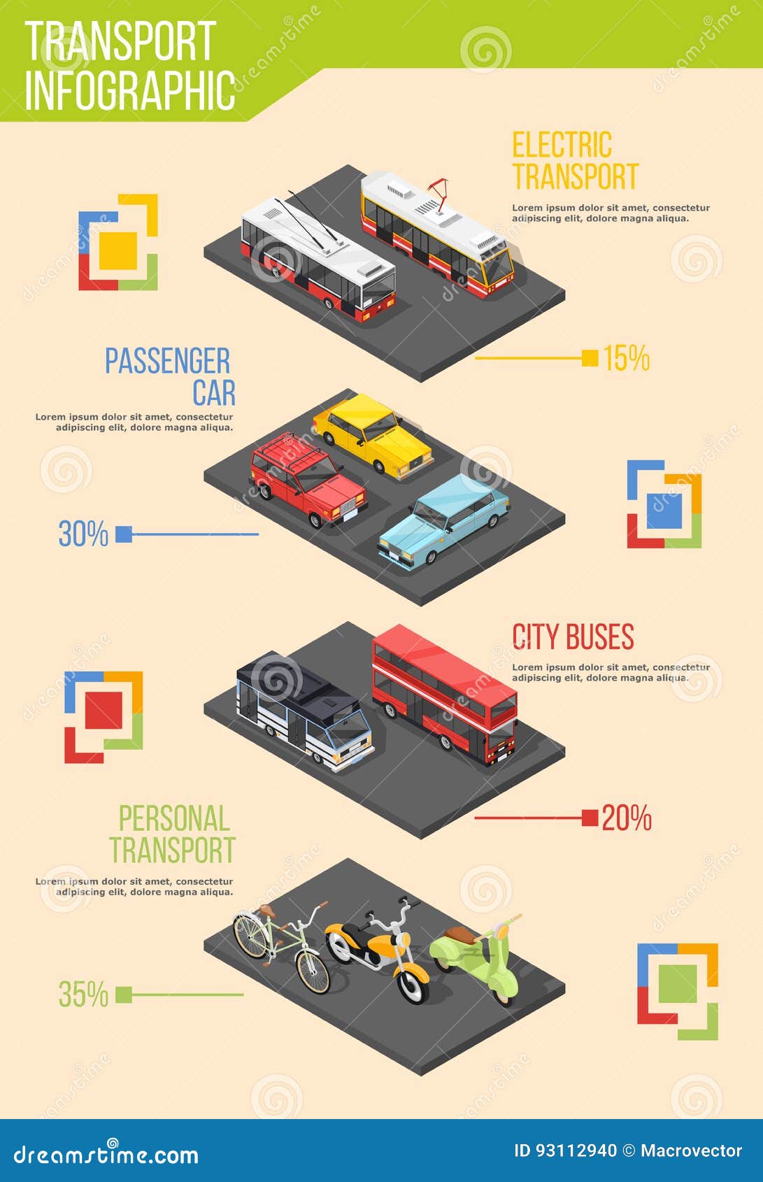 Stads- Trans.Infographic Affisch Vektor Illustrationer - Illustration ...