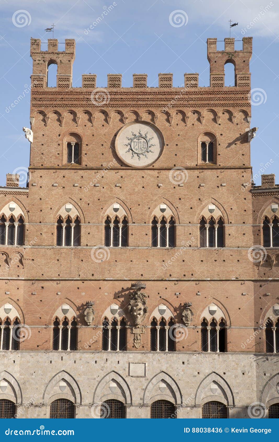 Stadshus Piazza Del Campo Kvadrera, Siena Arkivfoto - Bild av stad ...