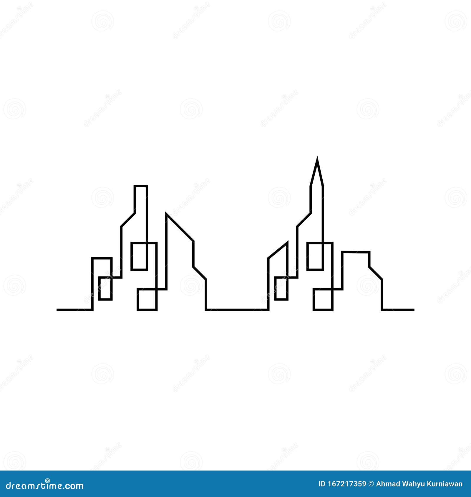 Stadskyline, Symbool Van Het Silhouette Van De Stad Vector Vector ...