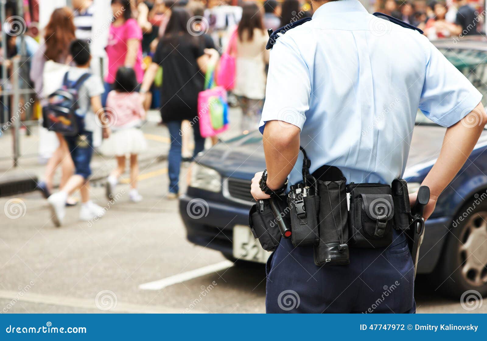 Stadsveiligheid Politieagent in De Straat Stock Foto - Image of ...