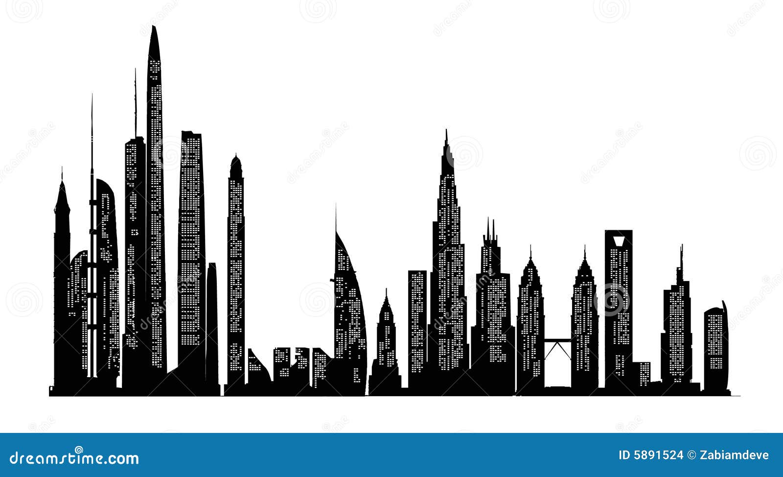 Stadt-Skyline Und Schattenbilder Vektor Abbildung - Illustration von ...