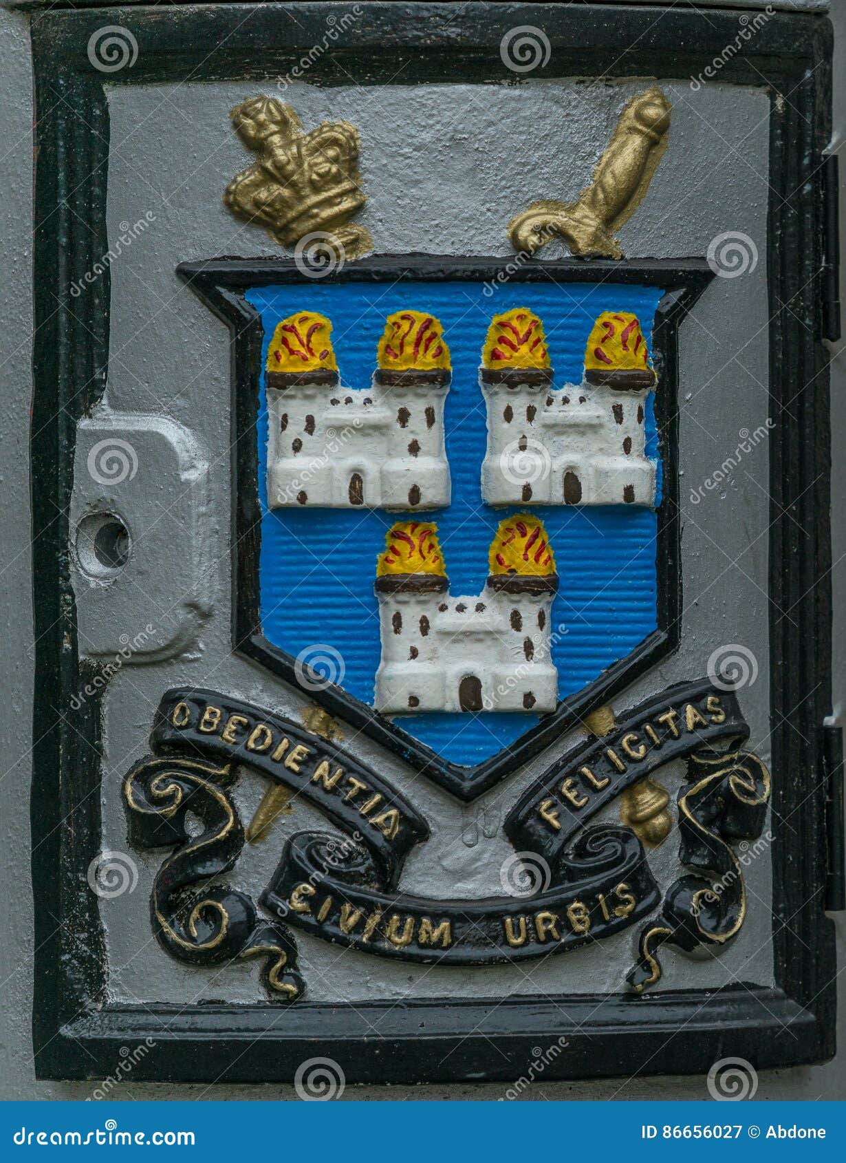 Stadt von Dublin - Wappen stockbild. Bild von schlösser - 86656027