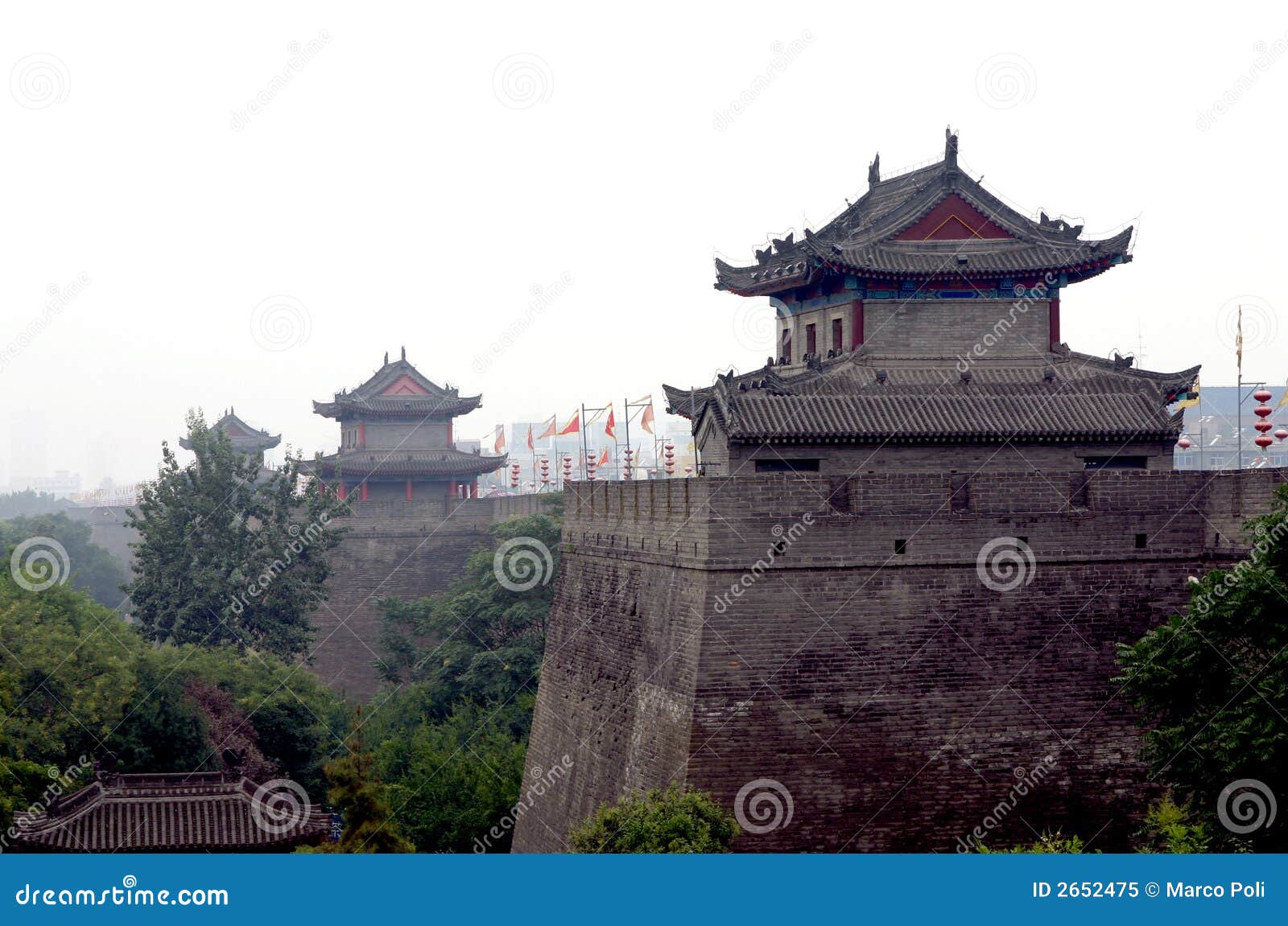 Stadt-Wand China-Xian (Xi'an) Stockbild - Bild von asien, verstärkung ...