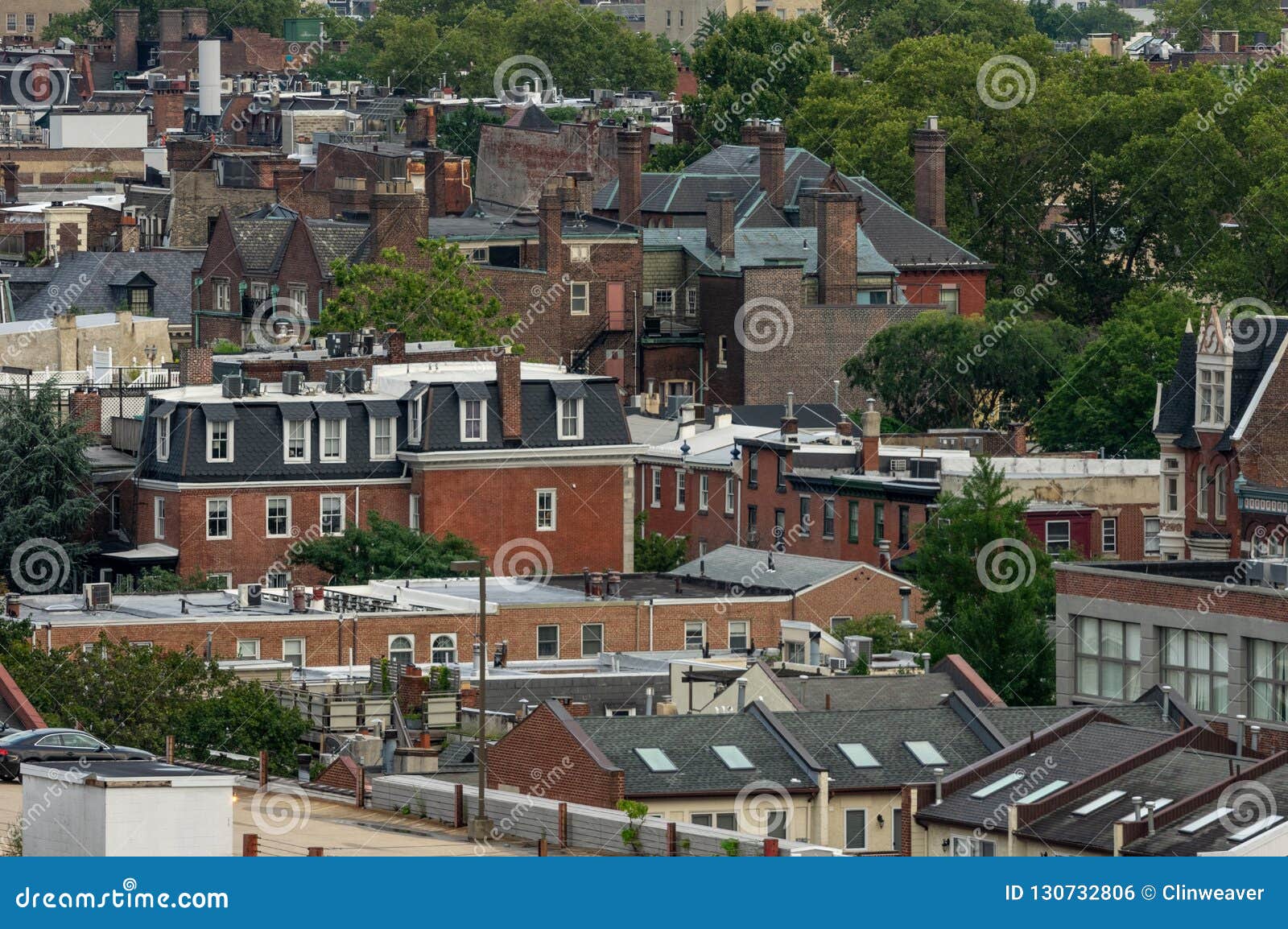 Stadt-Wohnviertel Von Philadelphia Stockfoto - Bild von philly, smog ...