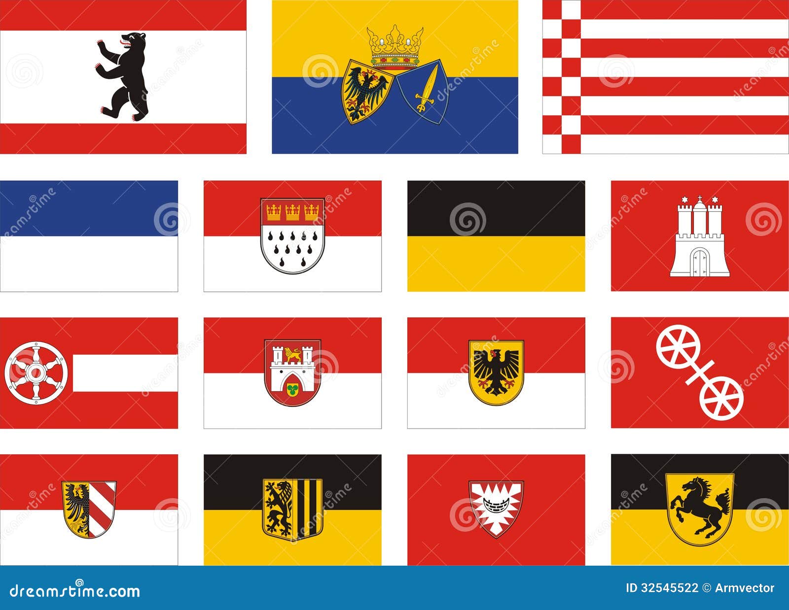 Stadtflaggen Von Deutschland Vektor Abbildung - Illustration von stute ...