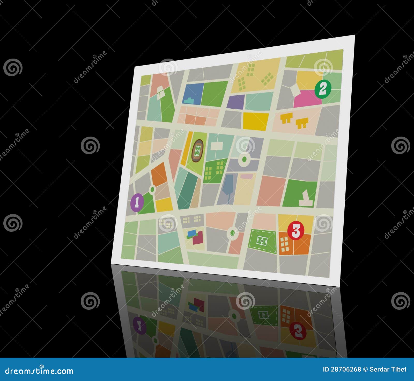 Stadtkarte stock abbildung. Illustration von abbildung - 28706268