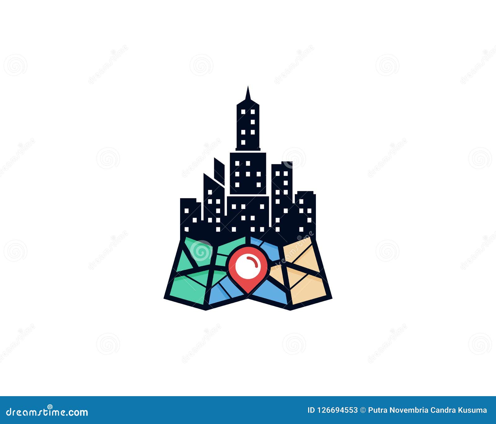 Stadtkarte Logo Icon Design Vektor Abbildung - Illustration von haus ...