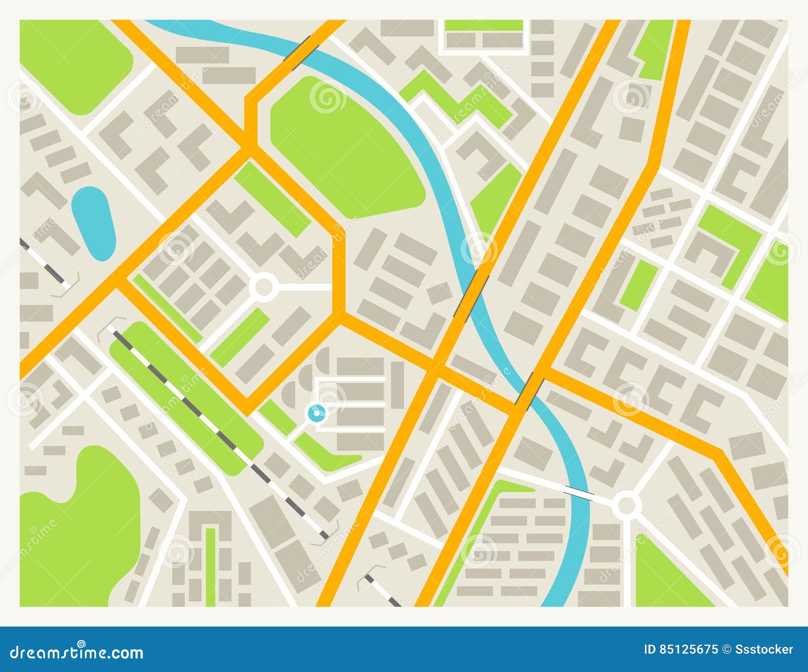 Stadtplan-Illustration vektor abbildung. Illustration von stadtzentrum ...