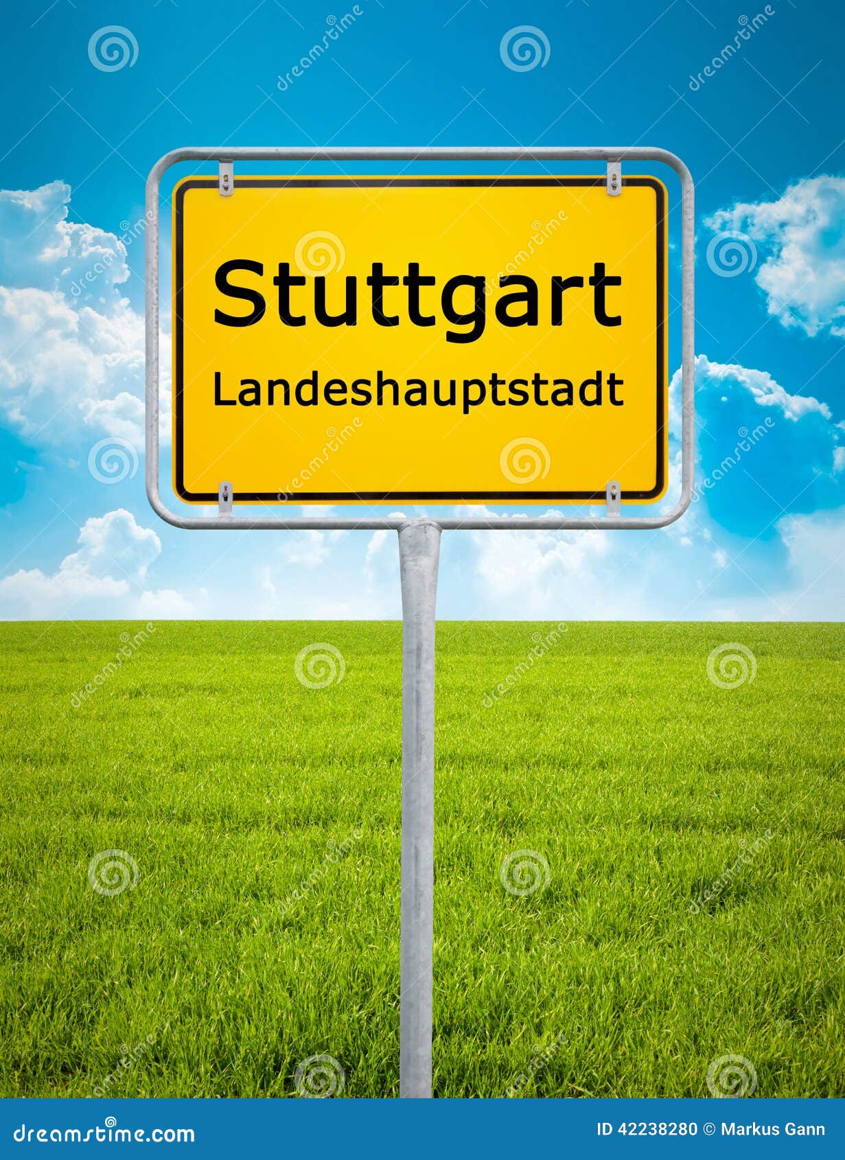 Stadtzeichen von Stuttgart stockfoto. Bild von zustand - 42238280