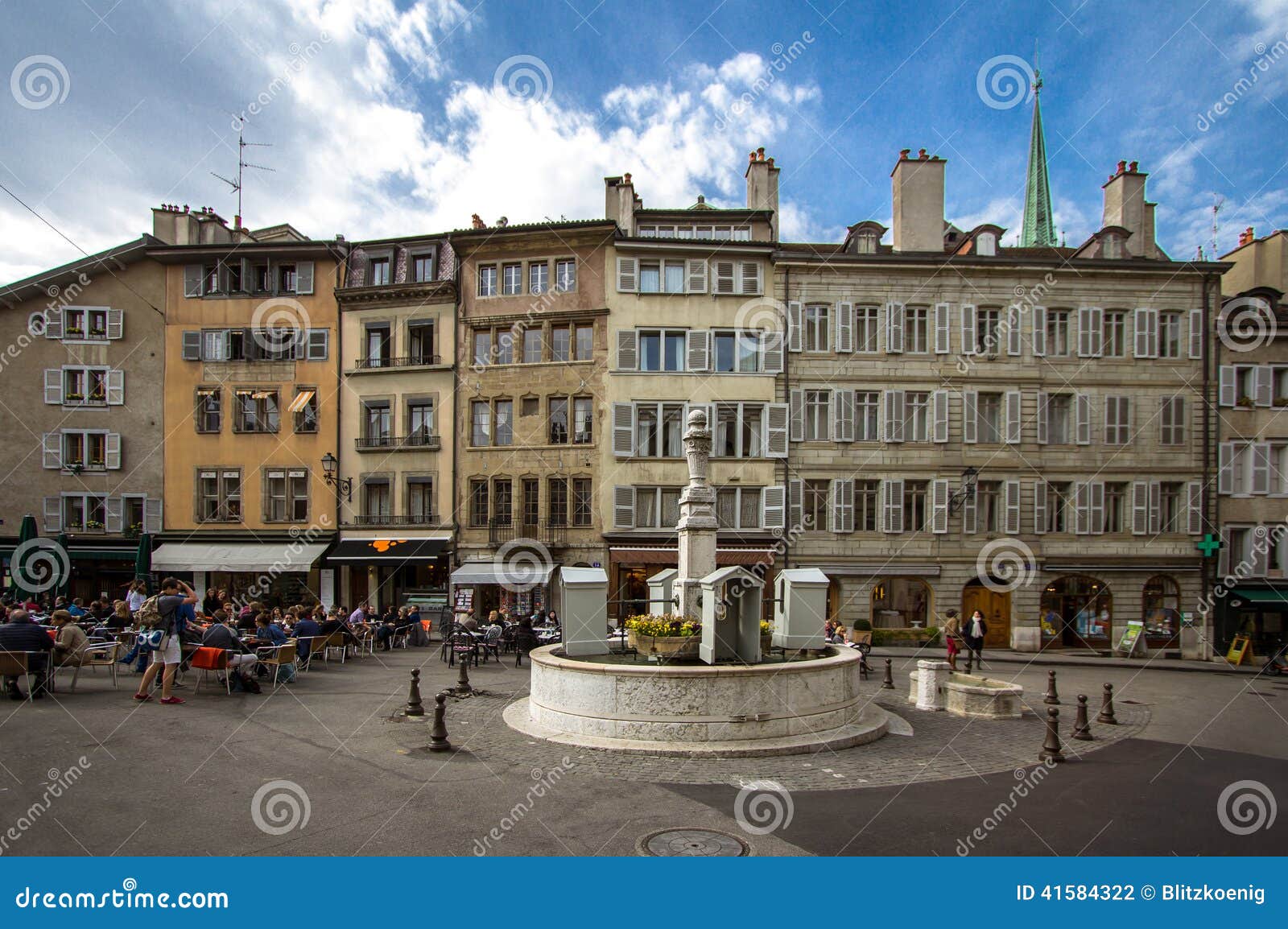 Stadtzentrum in Genf redaktionelles stockfotografie. Bild von kaffee ...