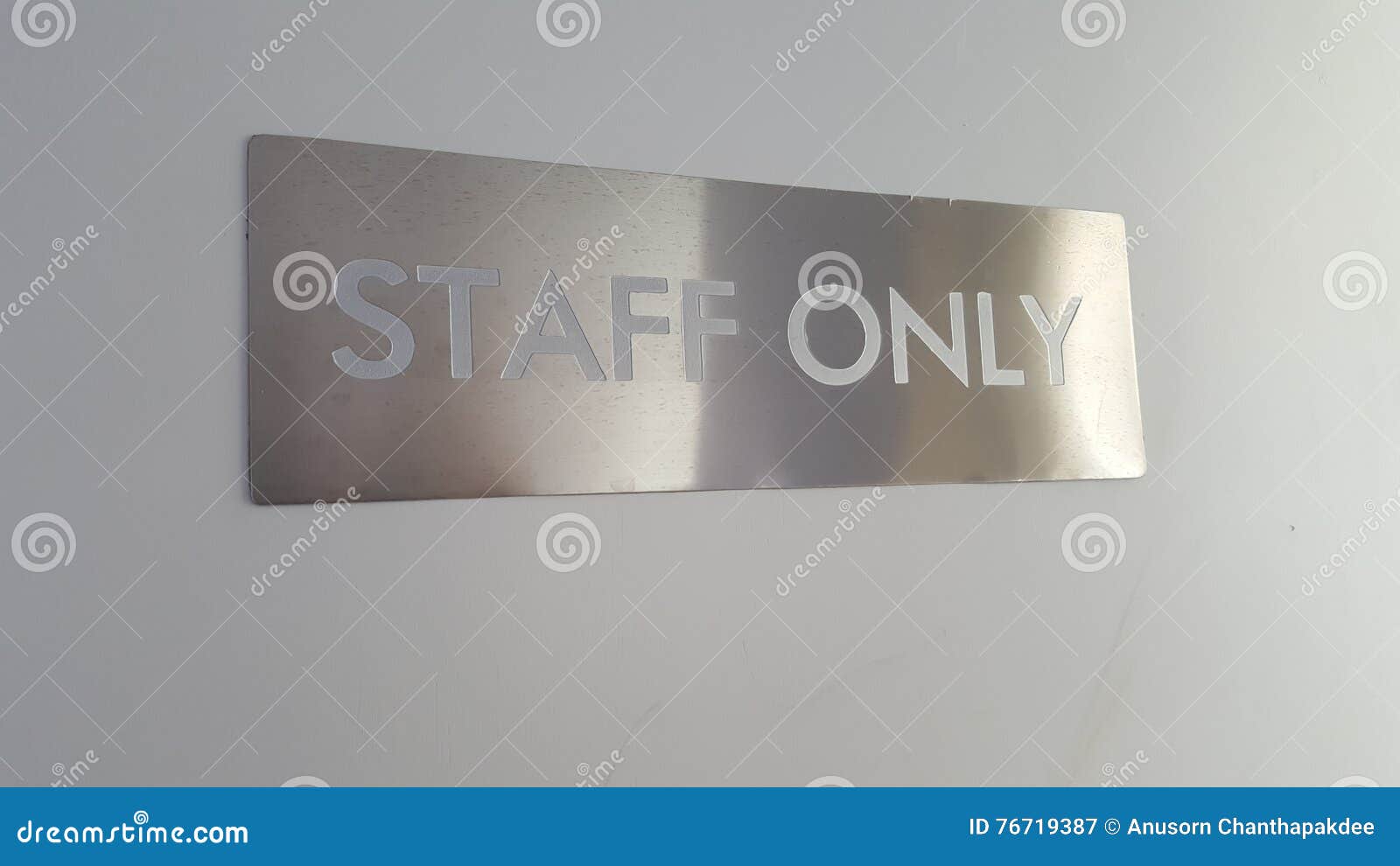 Staff only Aluminum Plate Sign Stock Image - Image of aluminum ...