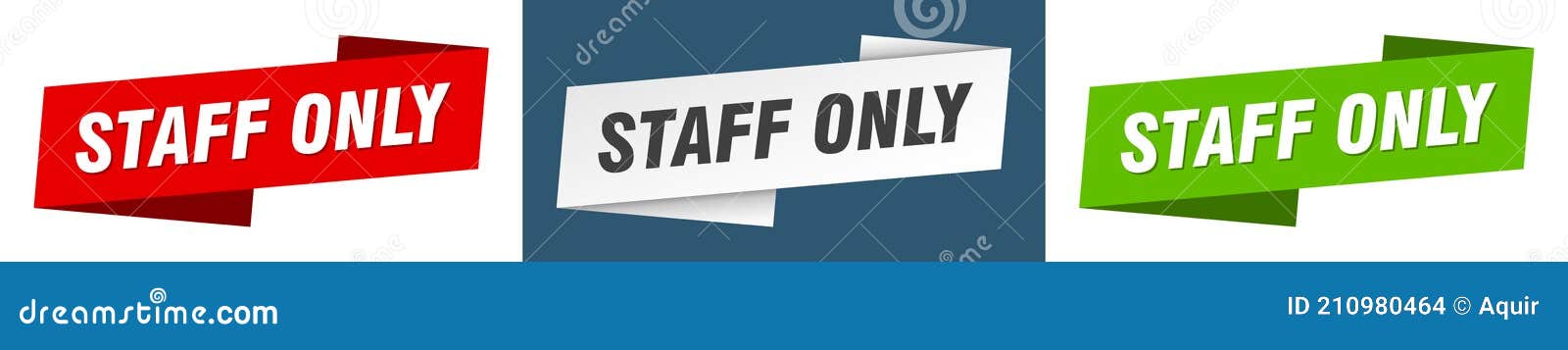 Staff only Banner. Staff only Ribbon Label Sign Set Stock Vector ...