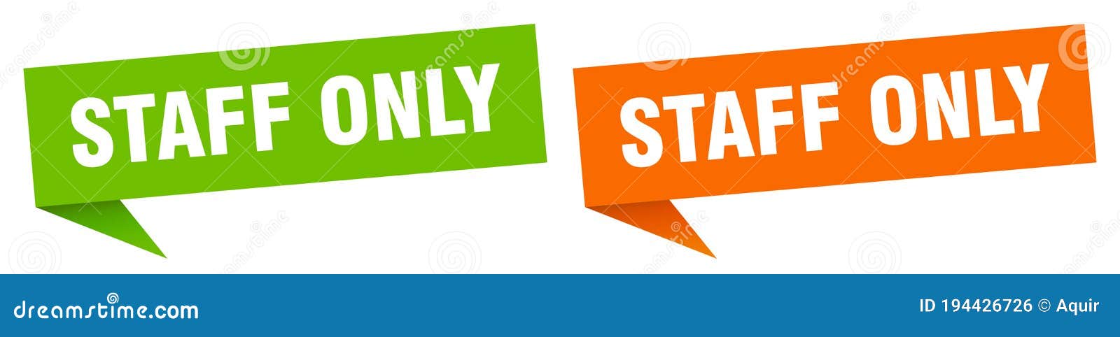 Staff only Banner. Staff only Speech Bubble Label Set Stock Vector ...