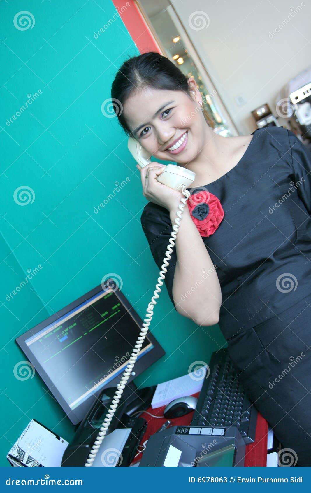 Staff calling stock image. Image of service, woman, occupation - 6978063