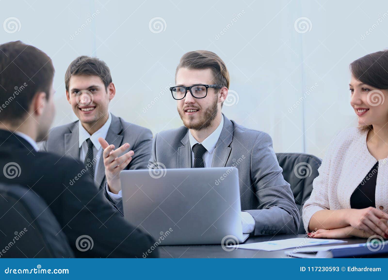 Manager Communicates with the Client in the Office Stock Image - Image ...