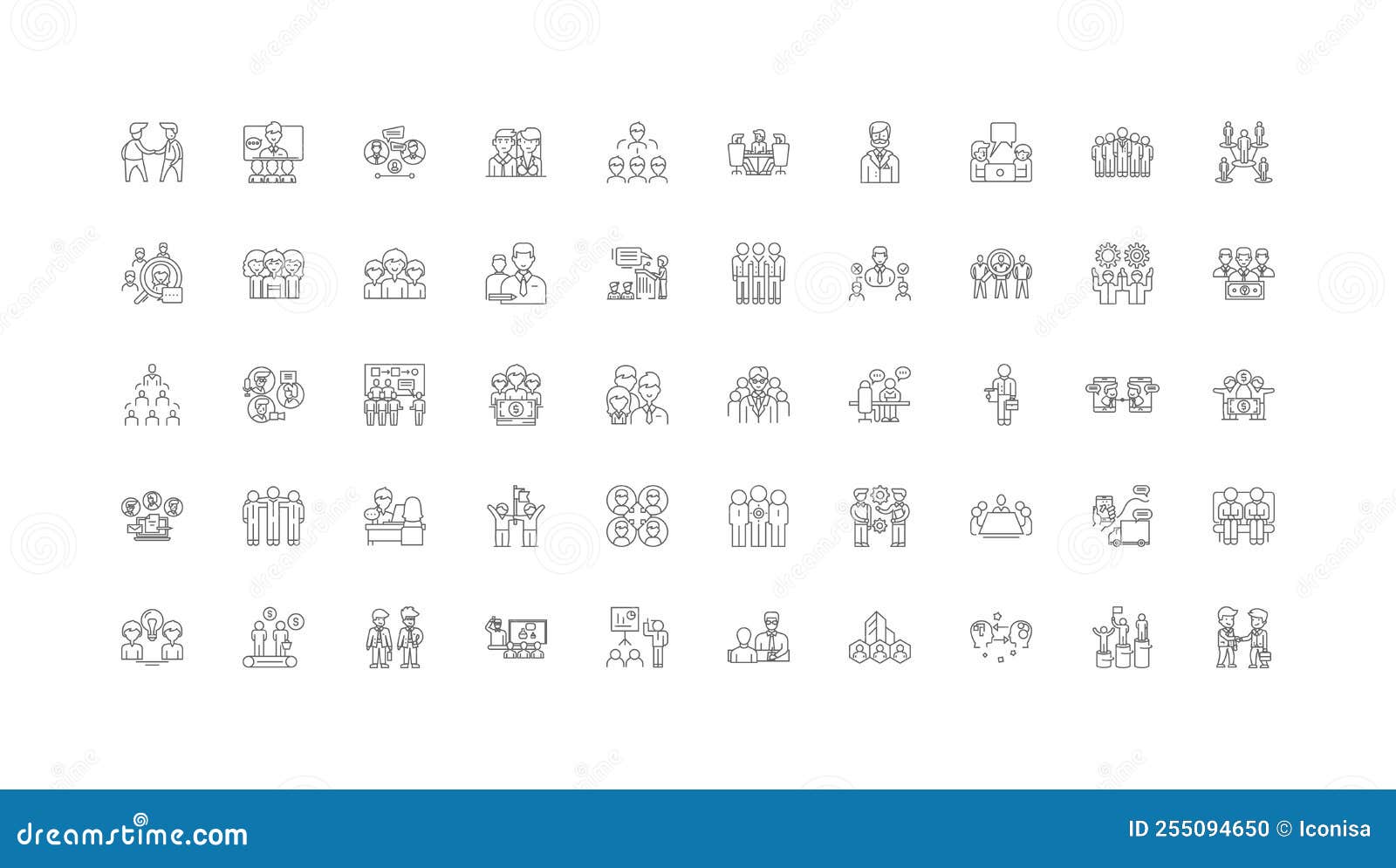 Staff Concept Illustration, Linear Icons, Line Signs Set, Vector ...