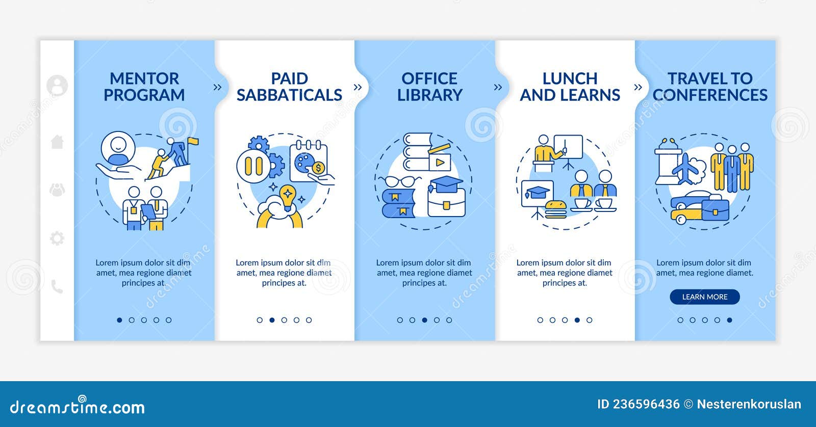 Staff Development Perks Onboarding Template Stock Vector - Illustration ...