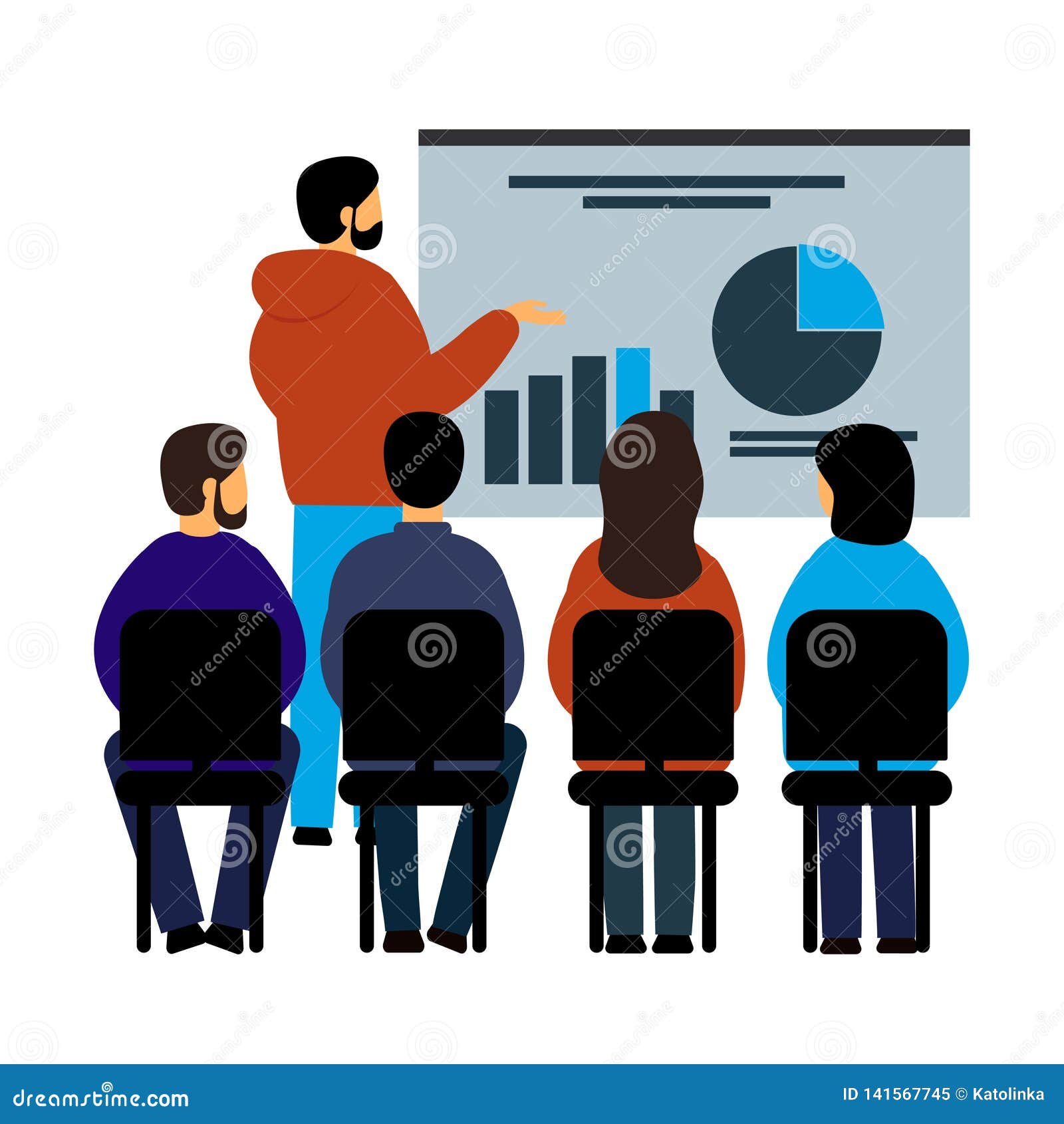 Staff Education. Seminar in the Office, Training, Lecture Stock Vector ...