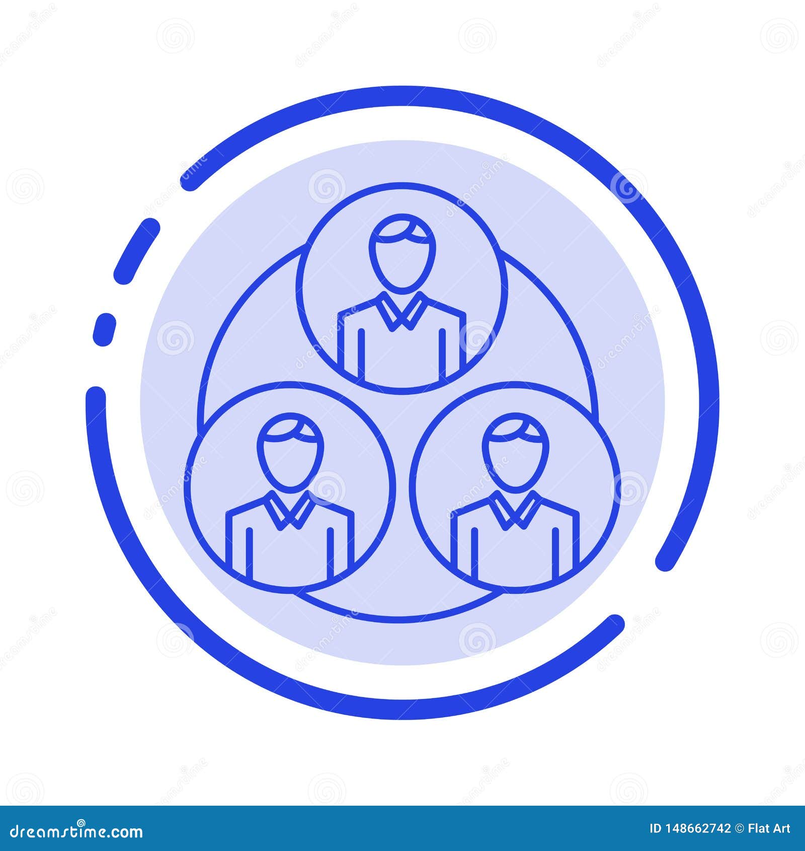 Staff, Gang, Clone, Circle Blue Dotted Line Line Icon Stock Vector ...