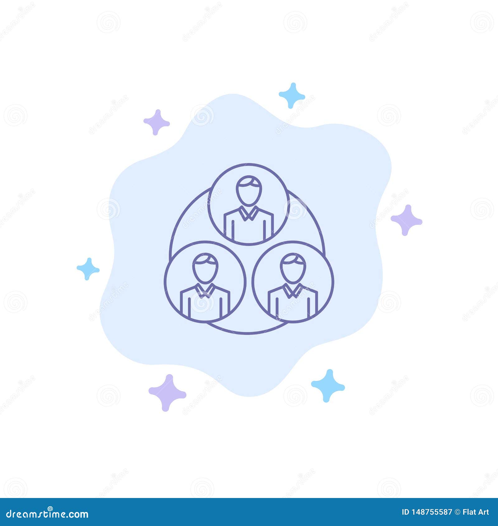 Staff, Gang, Clone, Circle Blue Icon on Abstract Cloud Background Stock ...
