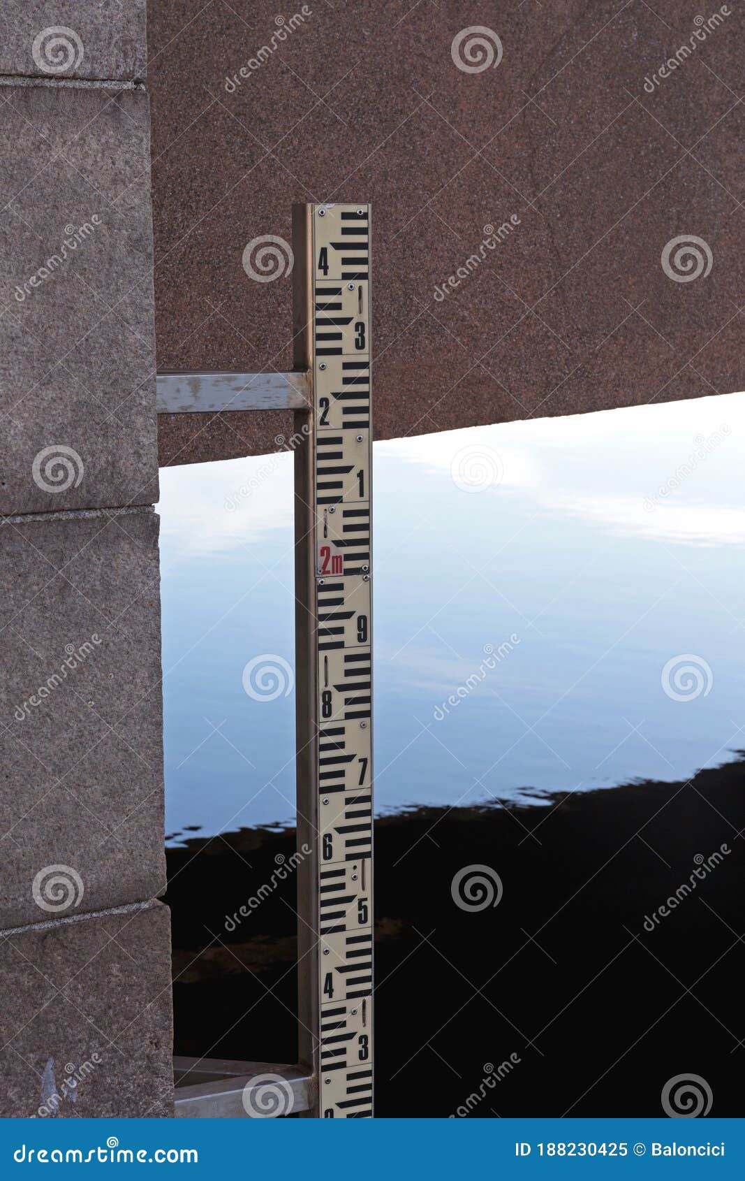Staff Gauge Pole stock image. Image of gauge, drammen - 188230425