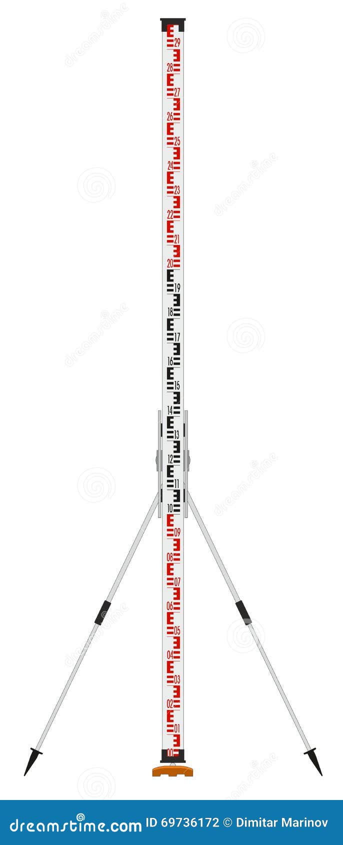 Staff gauge stock vector. Illustration of measurement - 69736172