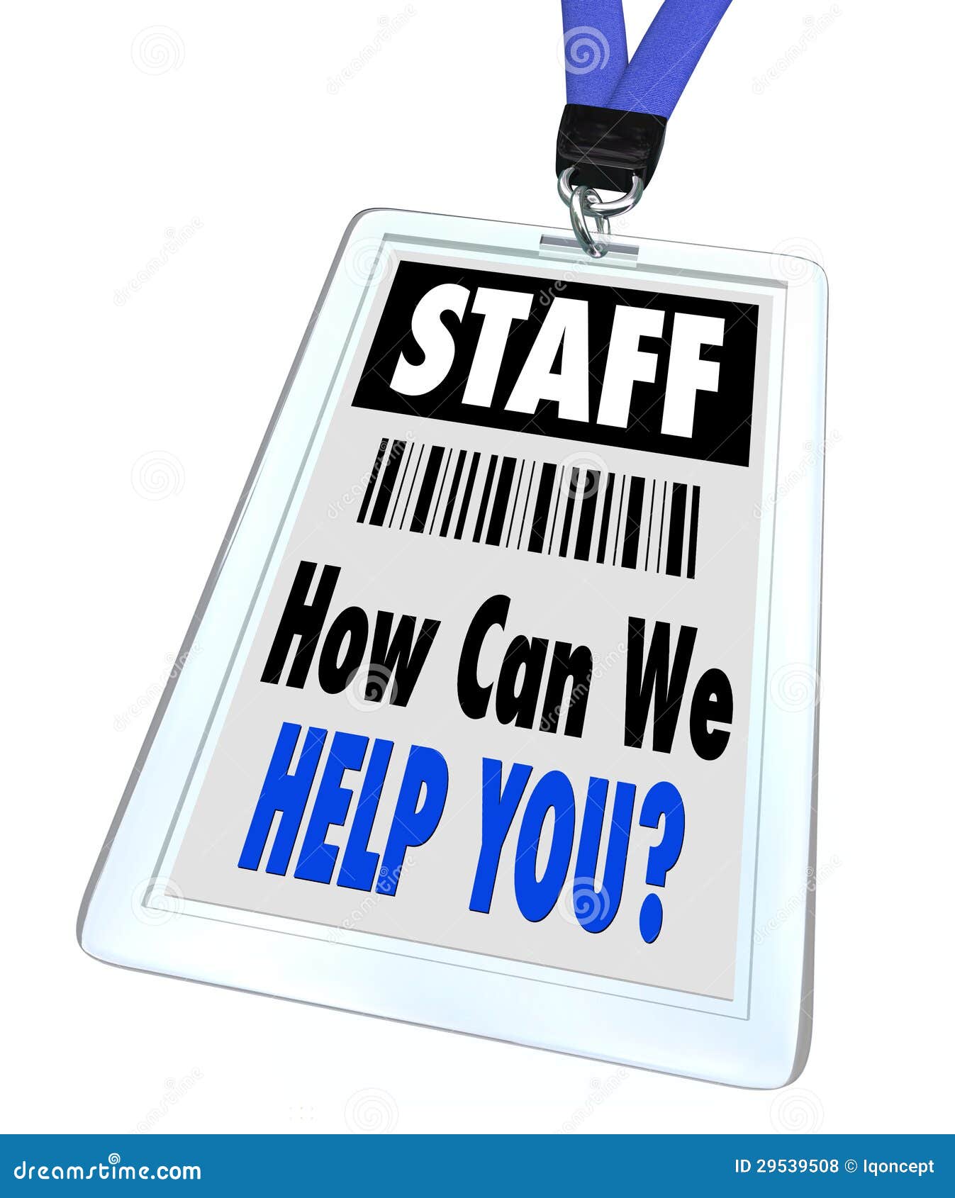 Staff - How Can we Help You - Lanyard and Badge Stock Illustration ...