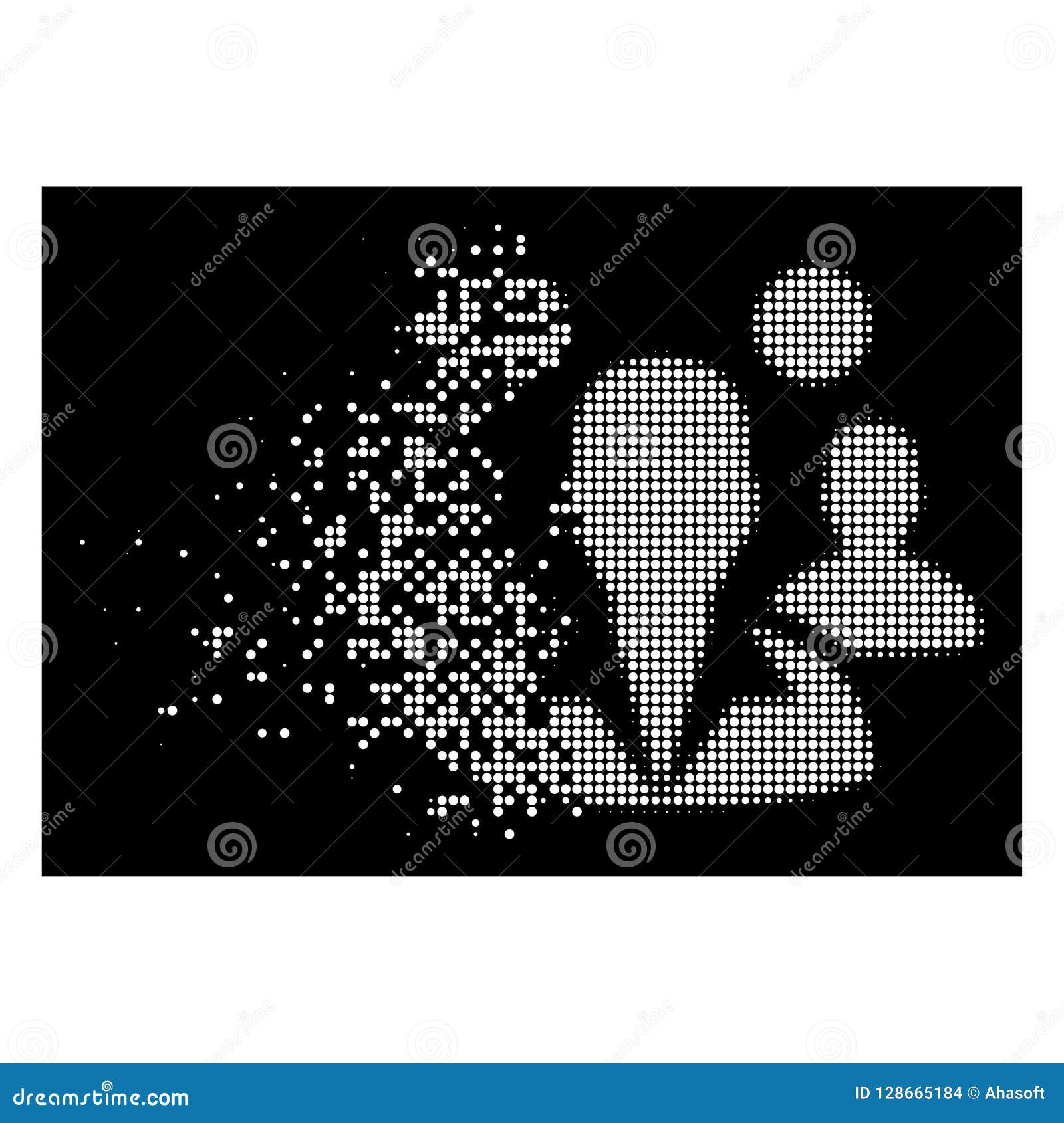 White Dissolved Dot Halftone Staff Icon Stock Vector - Illustration of ...