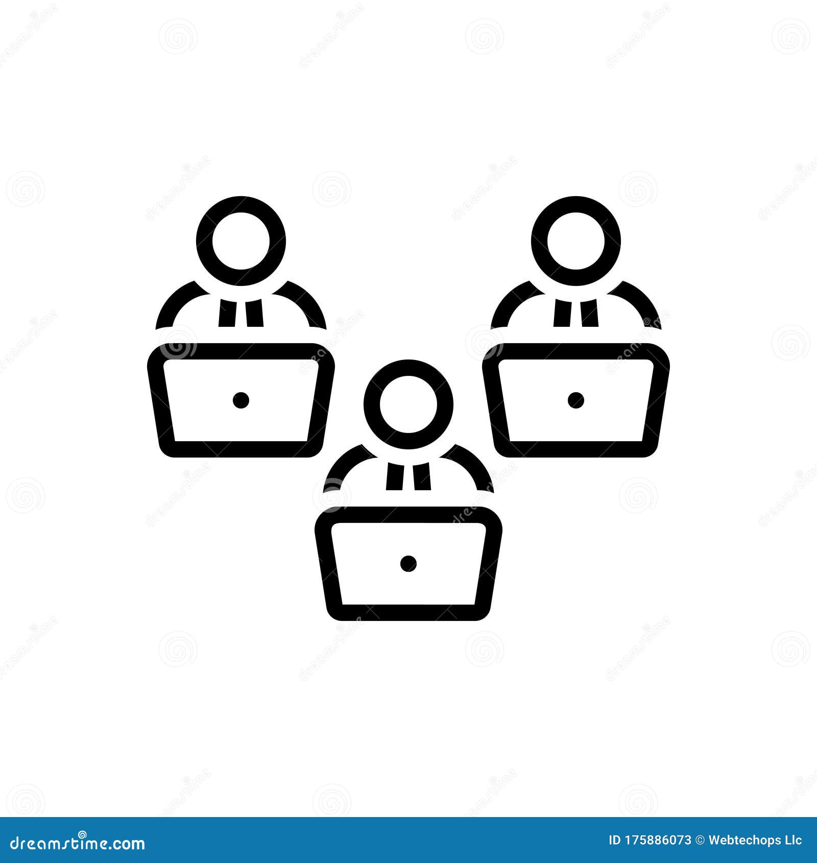 Black Line Icon for Staff, Personnel and Workers Stock Vector ...