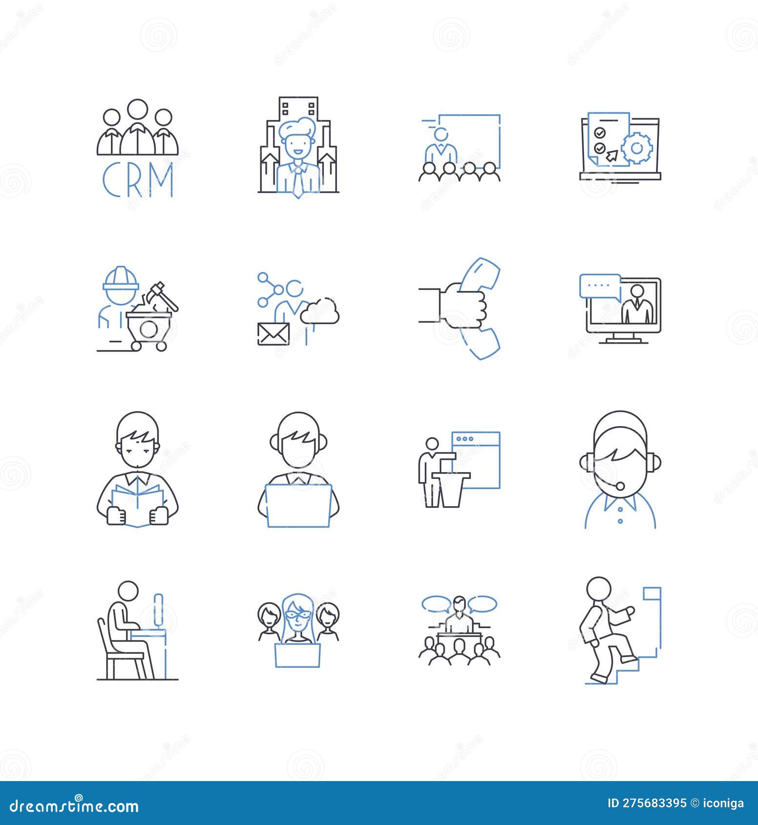 Staff Improvement Line Icons Collection. Training, Development ...