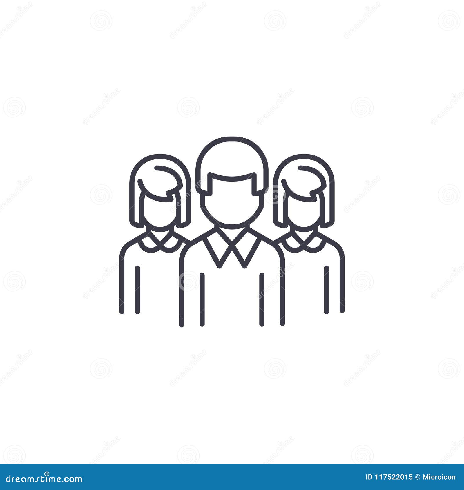 Staff Linear Icon Concept Staff Line Vector Sign Symbol Illustration
