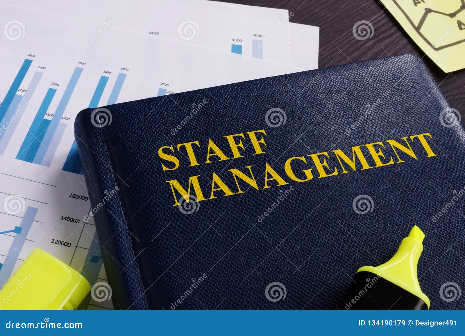 Staff Management Book and Documents on a Desk Stock Image - Image of ...