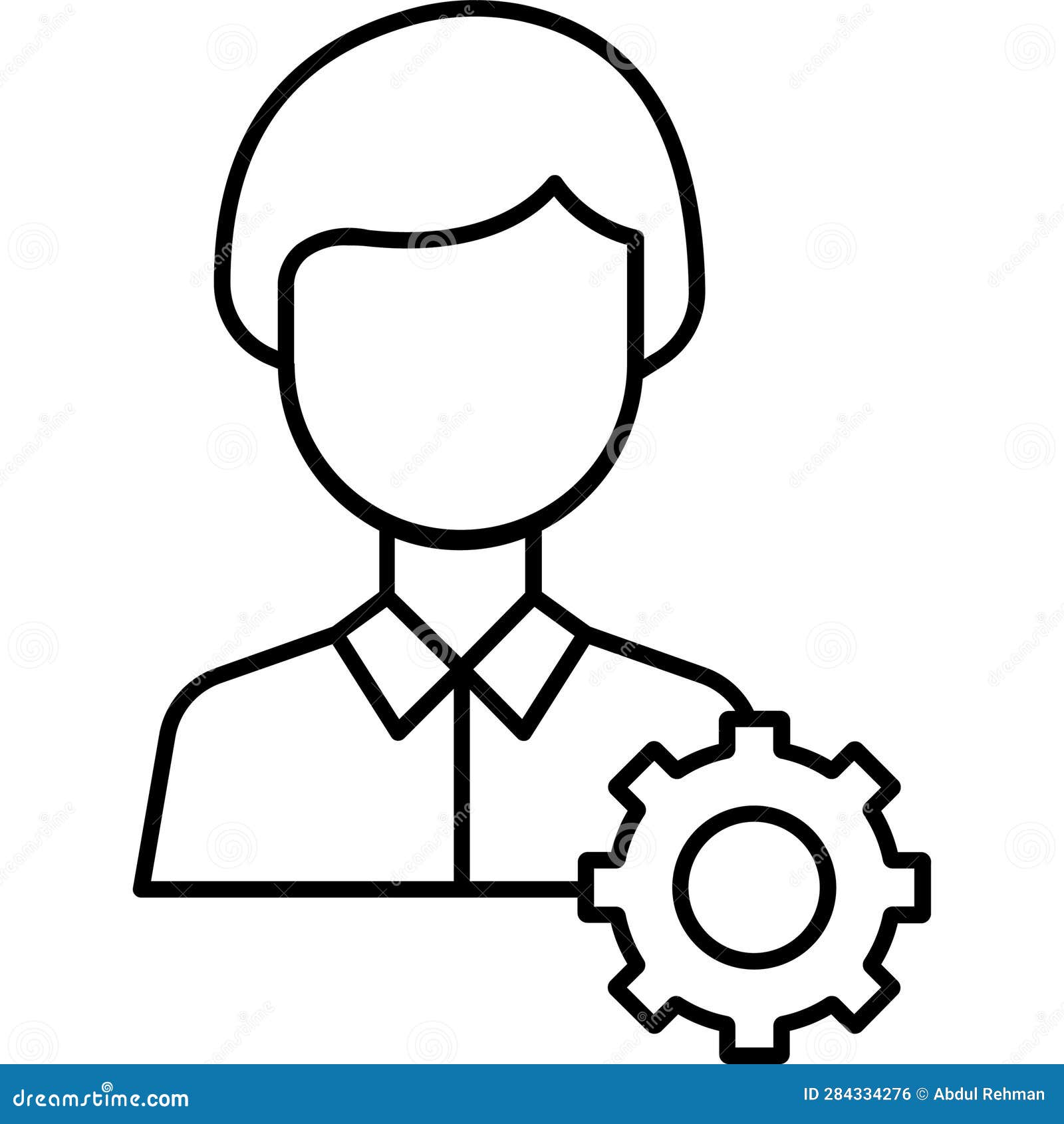 Staff Management Outline Vector Icon that Can Easily Edit or Modify ...