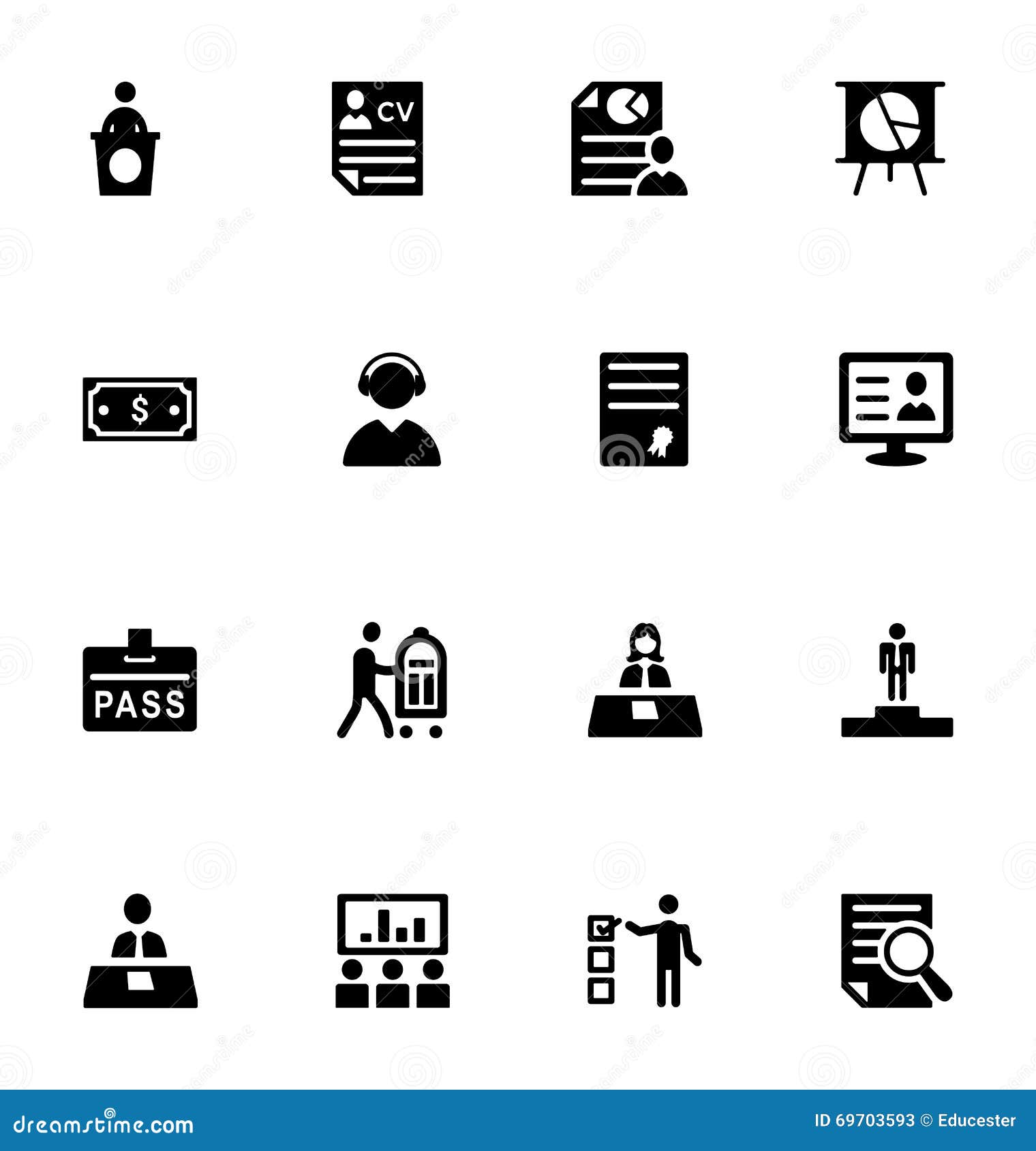 Staff Management Vector Icons 3 Stock Illustration - Illustration of ...
