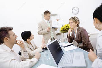 Staff meeting at office stock photo. Image of expression - 10914880