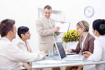 Staff meeting at office stock image. Image of businessperson - 4687523