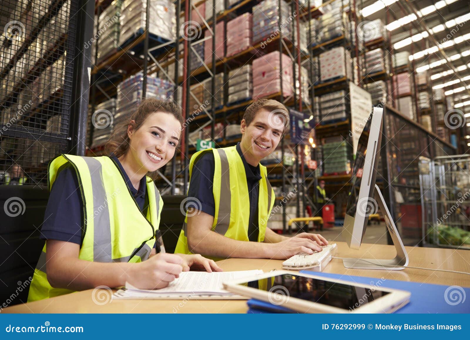 Staff in the Office of a Distribution Warehouse, To Camera Stock Image ...