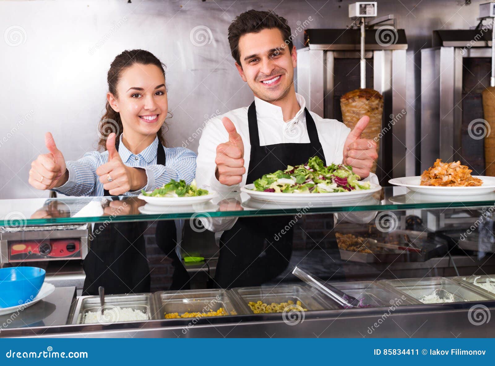 Staff Posing at Kebab Counter Stock Image - Image of meal, arab: 85834411