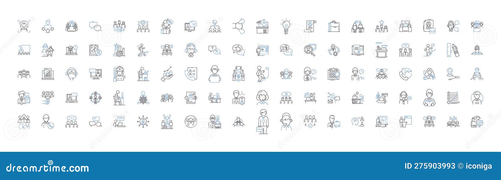Staff Process Line Icons Collection. Recruitment, Screening ...