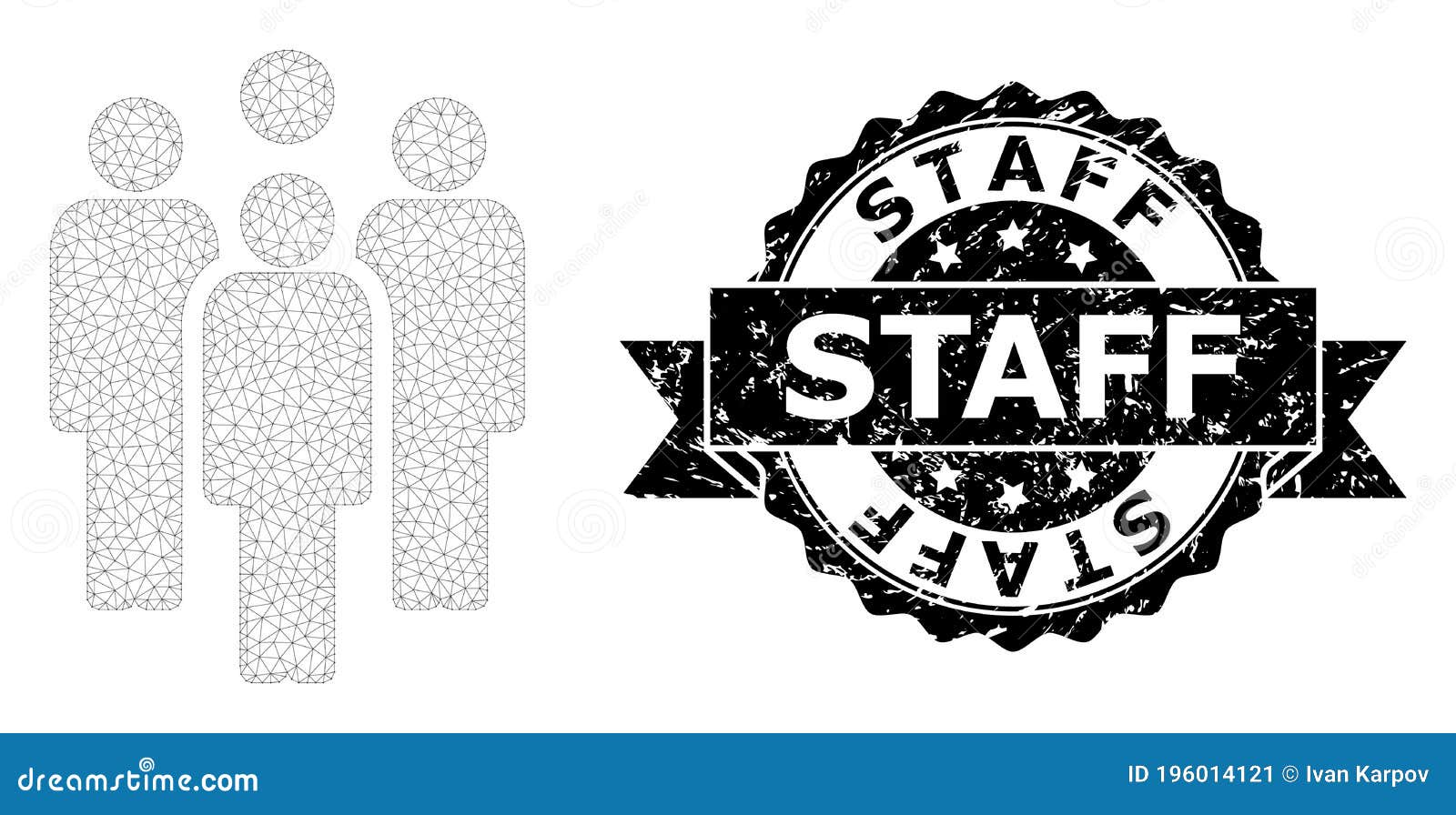 Distress Staff Ribbon Watermark and Mesh Carcass Staff Stock Vector ...