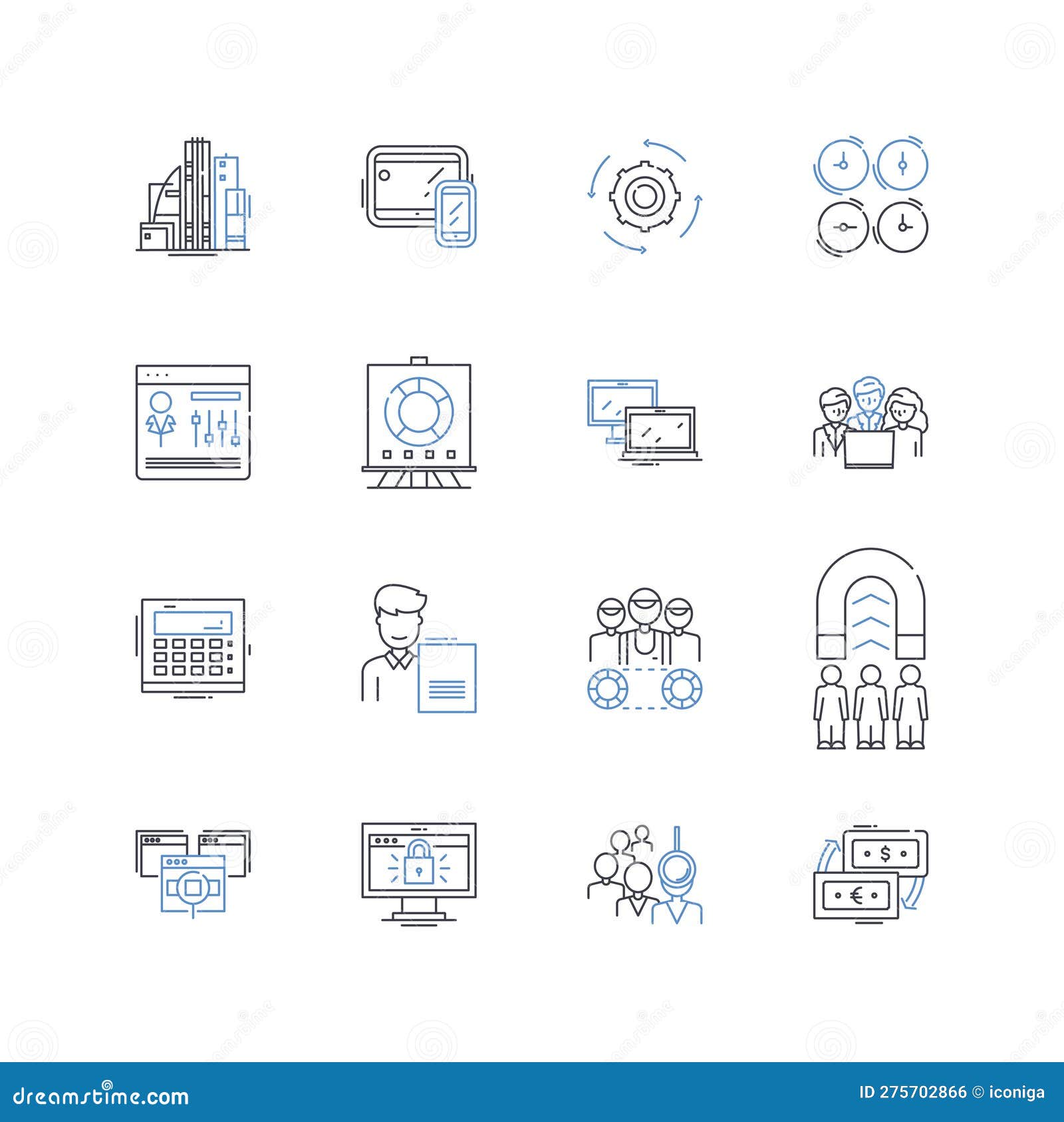 Staff Session Line Icons Collection. Collaboration, Motivation ...