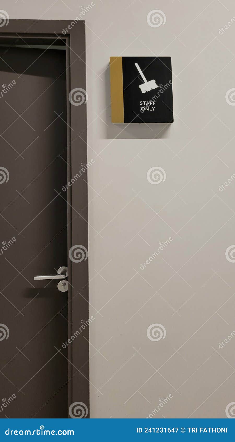 The Staff only Sign on the Wall Stock Image - Image of home, lighting ...