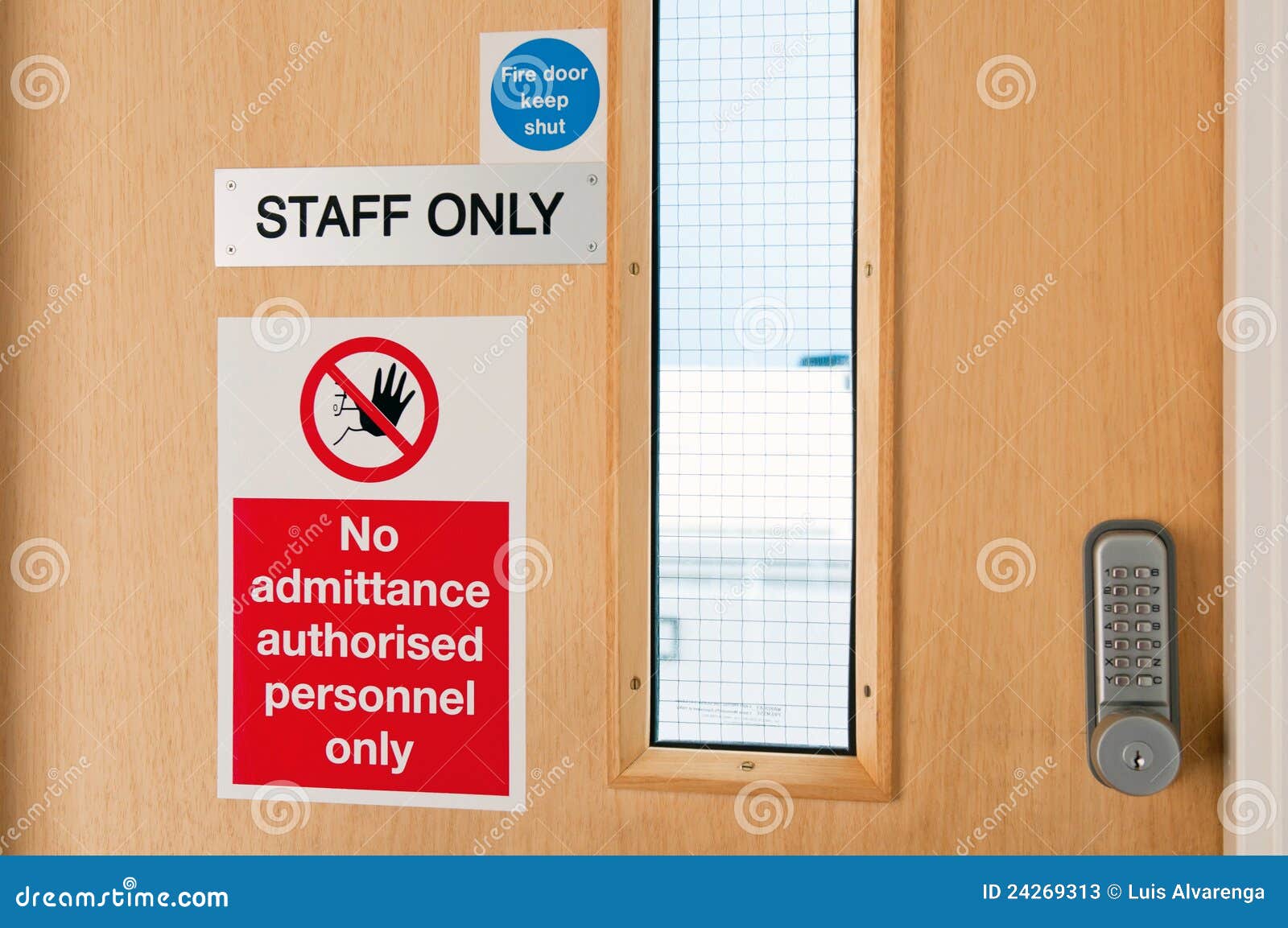 Staff only Signs at Laboratory Stock Image - Image of outside, numbers ...