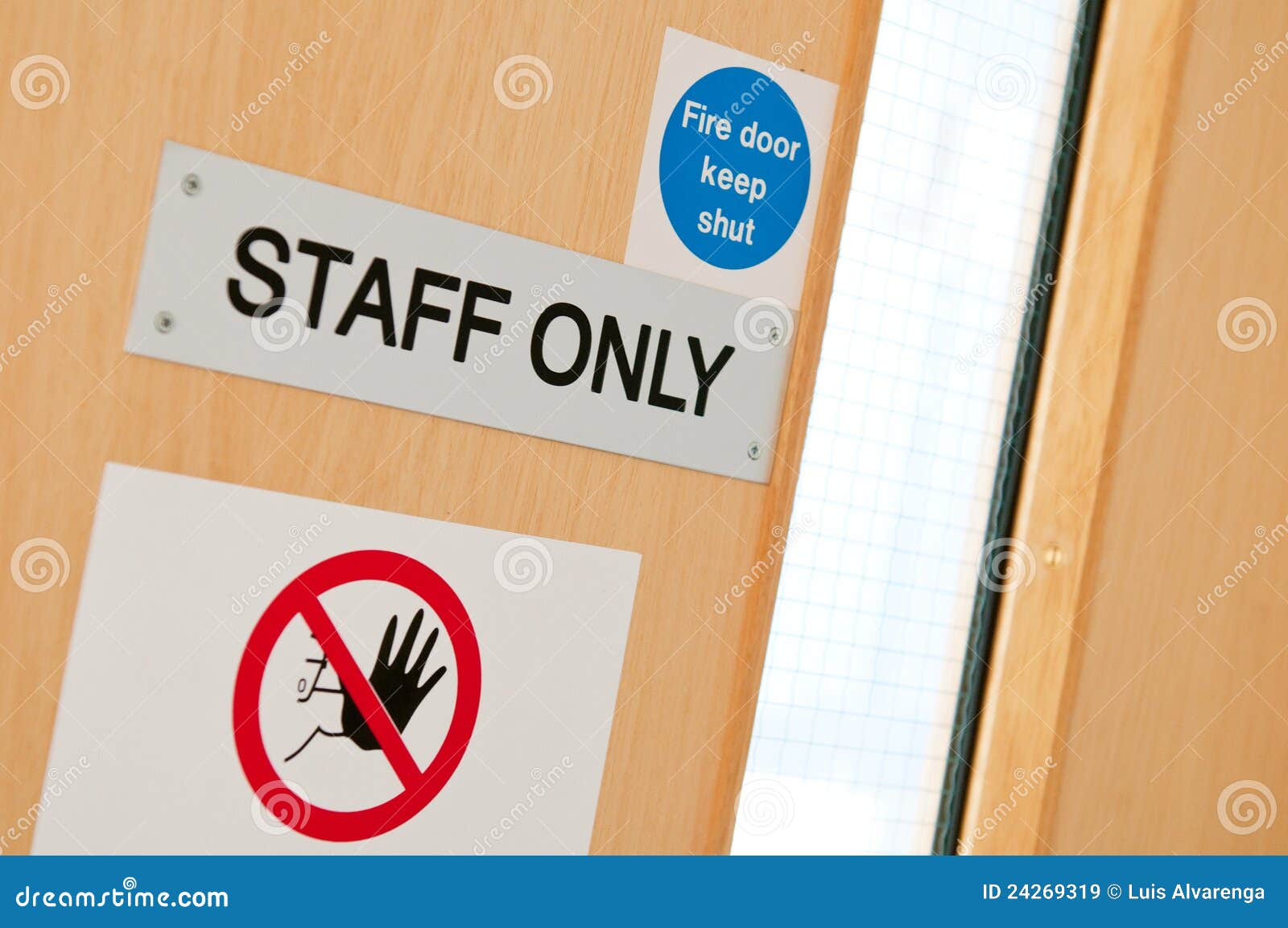 Staff only Signs at Laboratory Stock Image - Image of security ...