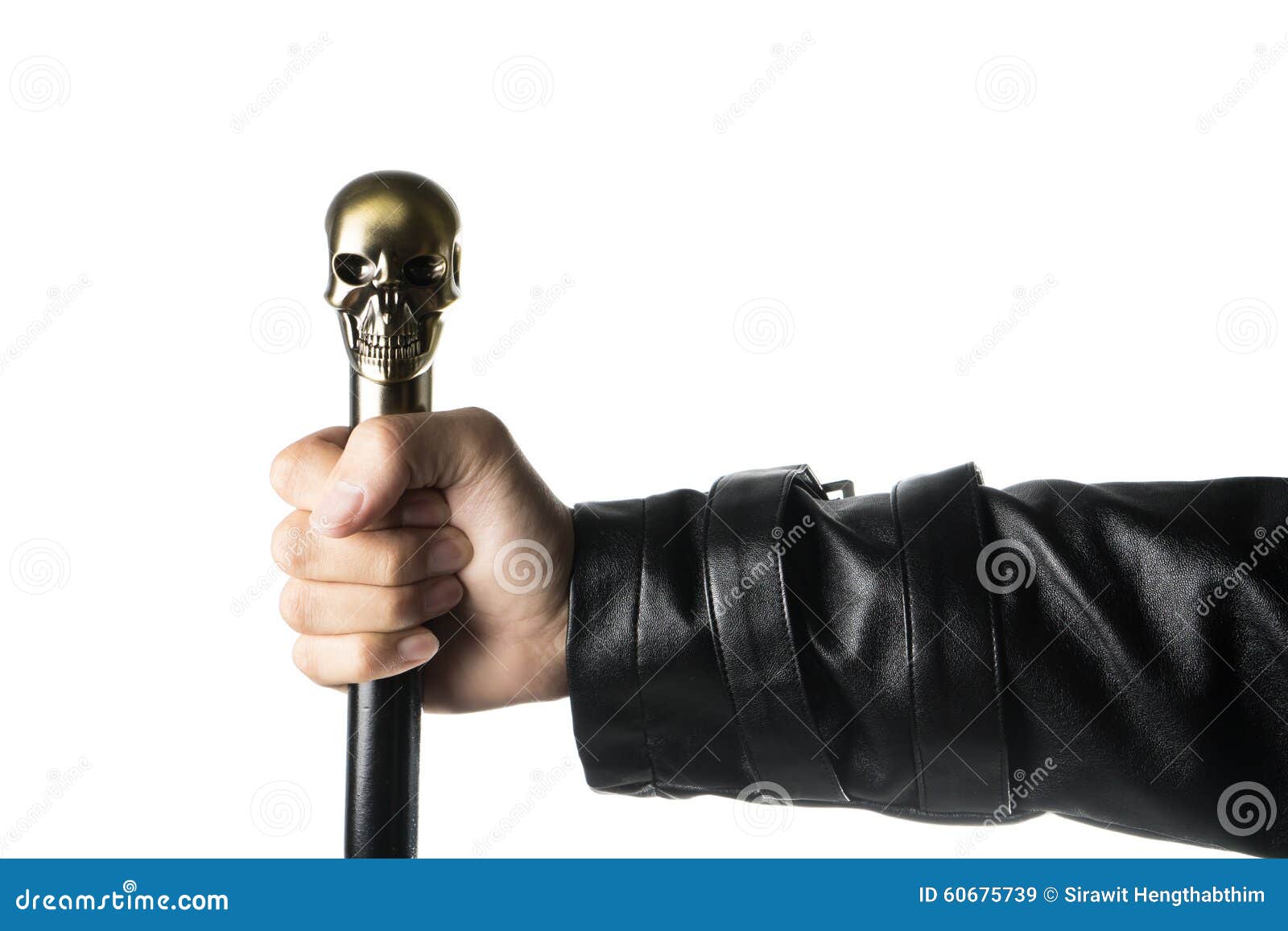 Staff with Skull Holding in Hand, Wizard, Biker Stock Image - Image of ...