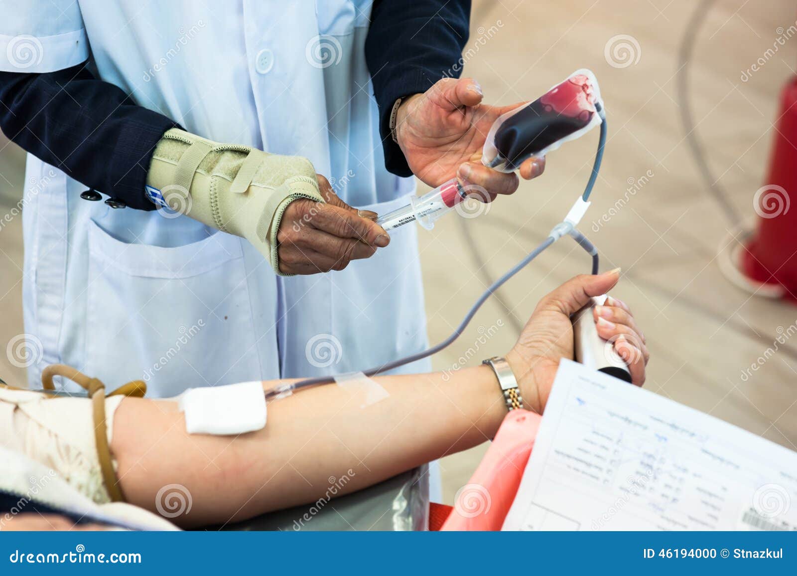 Staff taking blood sample stock photo. Image of sample - 46194000