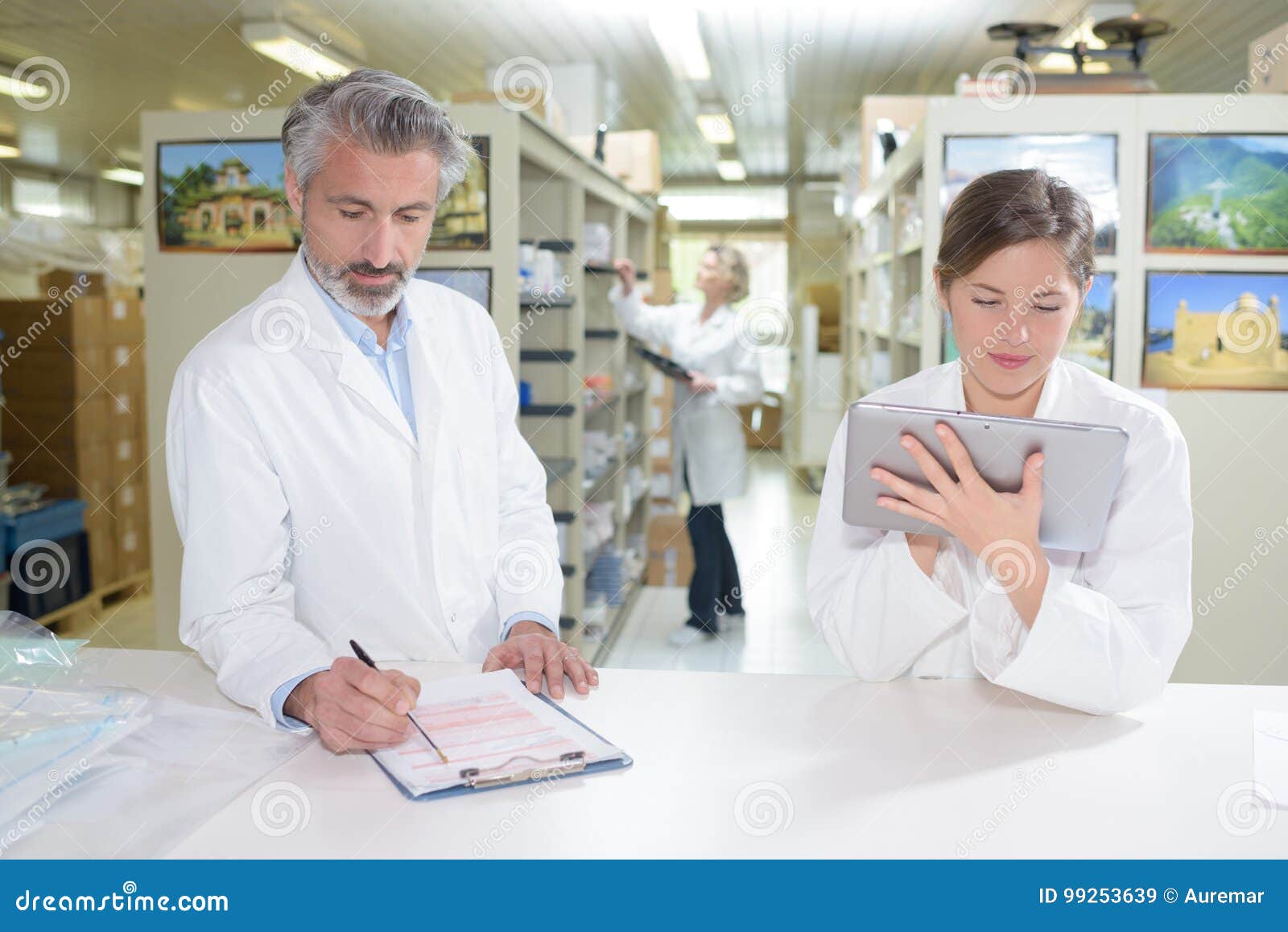 Staff Taking Notes in Archives Stock Image - Image of refurnishing ...