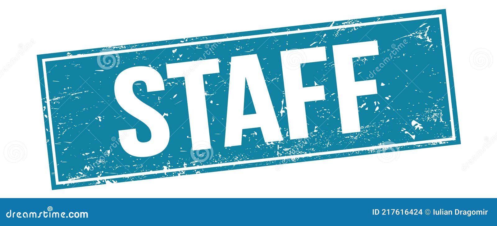STAFF Text on Blue Grungy Rectangle Stamp Stock Illustration ...