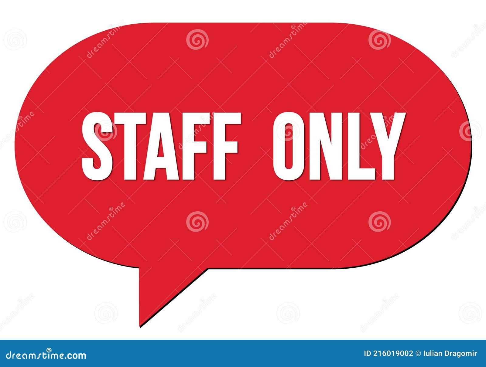 STAFF only Text Written in a Red Speech Bubble Stock Illustration ...